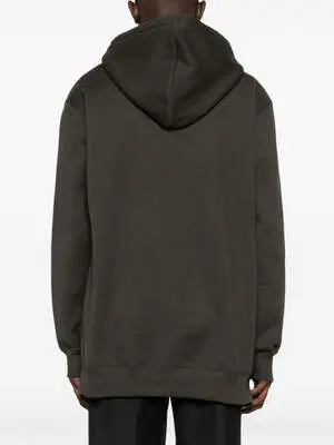LANVIN Logo-embroidered Cotton Hoodie - Green
