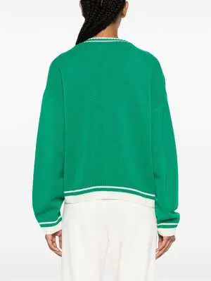 MSGM Striped-edge Knitted Cardigan - Green