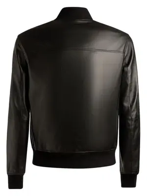 Bally Zip-up Leather Bomber Jacket - Black