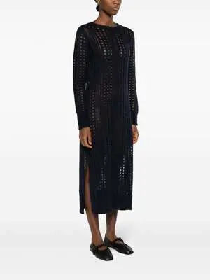 GANNI Open-knit Mohair-blend Dress