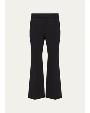 Proenza Schouler Marlene Tropical Wool Kick-flare Pants - Black