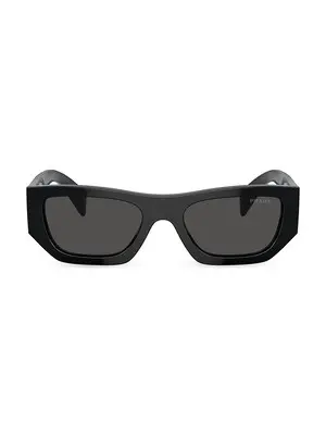 Prada 0pr A01s 53mm Pillow Sunglasses Black Smoke