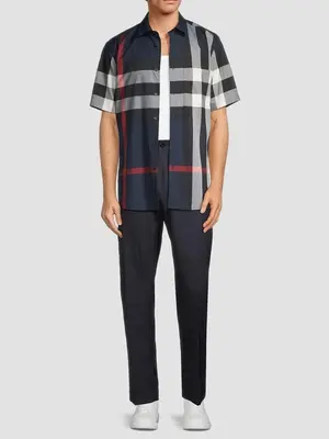 Burberry Summerton Check Button-front Shirt - Navy Check