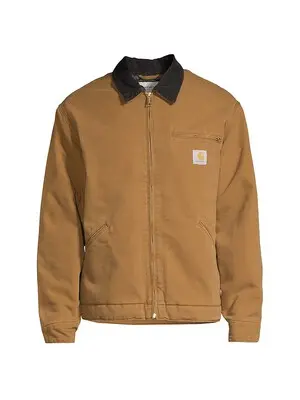 Carhartt Work In Progress Og Detroit Cotton Jacket Deep Brown Black