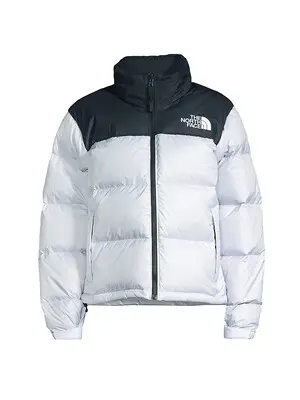 The North Face Women's Retro Nuptse Colorblocked Down Jacket - Dusty Periwinkle Black  - Dusty Periwinkle Black