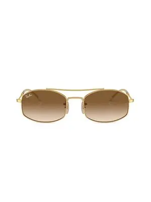 Ray-ban Rb3719 54mm Oval Sunglasses Gold Flash