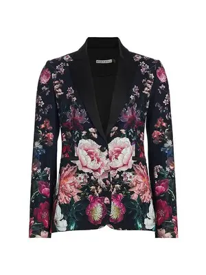 Alice + Olivia Women's Breann Floral Blazer - After Midnight  - After Midnight