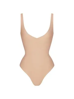 SKIMS Women's Body Plunge Bodysuit - Sienna  Clay