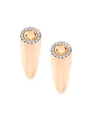Vhernier Calla 18k Pink Gold & 0.16 Tcw Diamond Earrings - Rose Gold