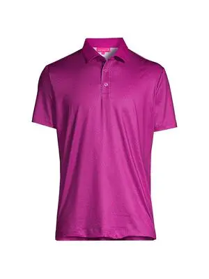 REDVANLY Men's Hartwell Logo Polo Shirt - Sangria  Sangria