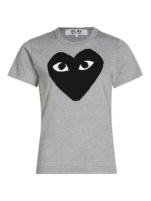Play Comme Des Garcon Heart Logo Cotton T-shirt - Grey