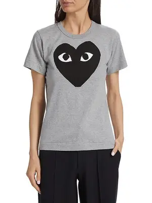 Play Comme Des Garcon Heart Logo Cotton T-shirt