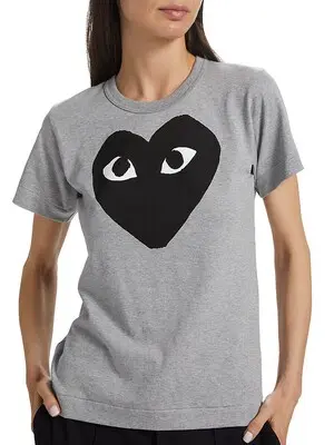 Play Comme Des Garcon Heart Logo Cotton T-shirt