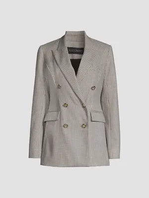 TOCCIN Mia Double-breasted Houndstooth Blazer