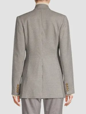 TOCCIN Mia Double-breasted Houndstooth Blazer