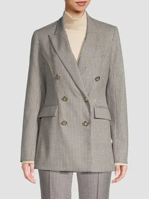 TOCCIN Mia Double-breasted Houndstooth Blazer