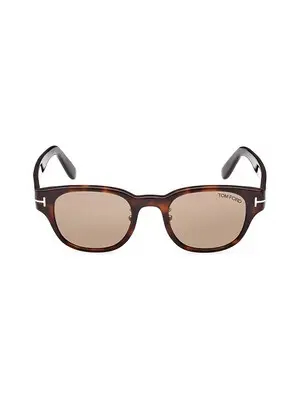 TOM FORD 48mm Acetate Square Sunglasses Dark Havana