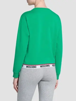 Moschino Stretch-cotton Crewneck Sweatshirt