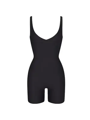 SKIMS Women's Body Plunge Mid-Thigh Bodysuit - Onyx  - Onyx
