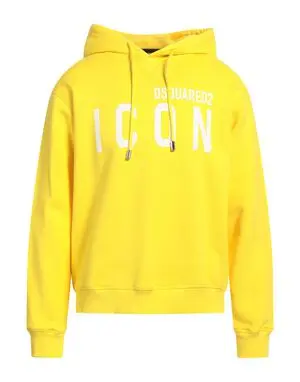 Dsquared2 Cotton And Elastane Hoodie With Print - Yellow