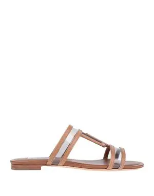 TOD'S Flat Leather And Plastic Sandals - Tan