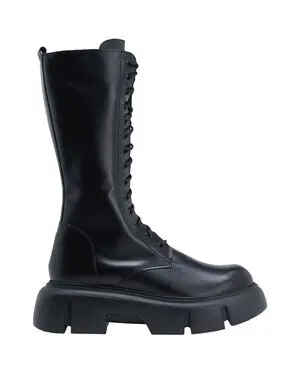 8 BY YOOX Grain Leather High Combat Boots