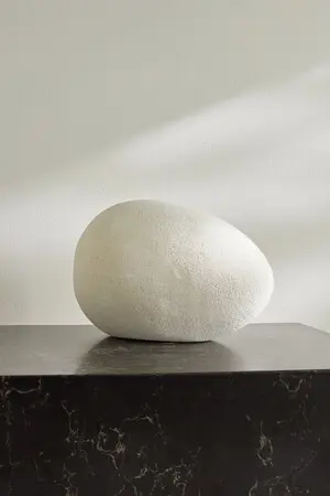 FOURTH STREET Egg Limestone Ornament - Off-white