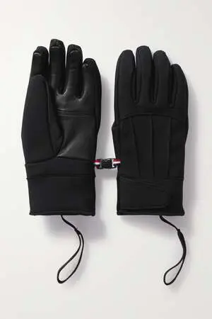 Fusalp Glacier Softshell And Leather Ski Gloves - Black
