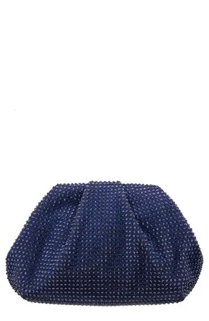 Nina Crystal Frame Satchel - Navy Multi