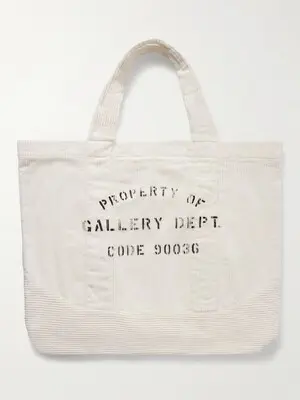 GALLERY DEPT. Logo-print Cotton-corduroy Tote Bag