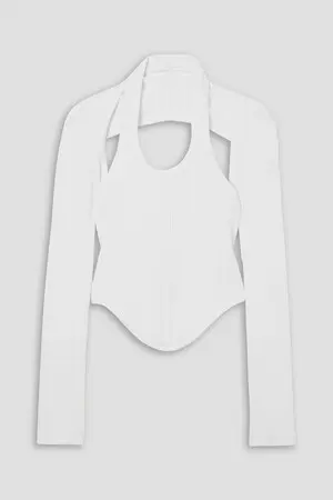 DION LEE Modular Cutout Ribbed Bustier Top
