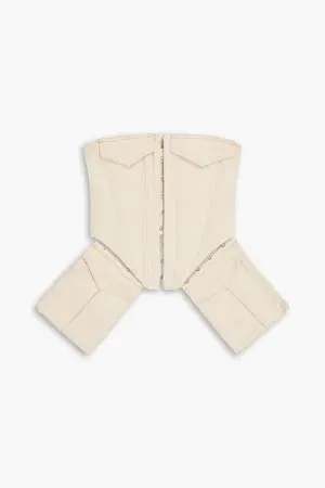 DION LEE Strapless Cropped Denim Top