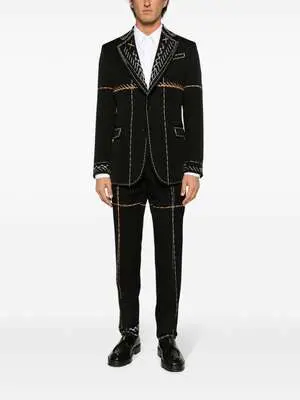Moschino Contrast-stitching Virgin Wool Blazer