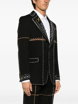 Moschino Contrast-stitching Virgin Wool Blazer