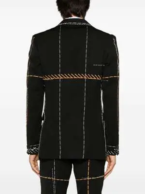 Moschino Contrast-stitching Virgin Wool Blazer