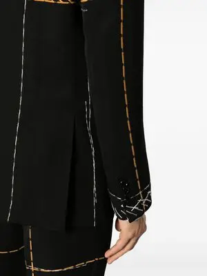 Moschino Contrast-stitching Virgin Wool Blazer