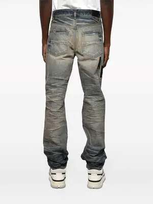 Amiri Logo-patch Distressed Jeans - Blue