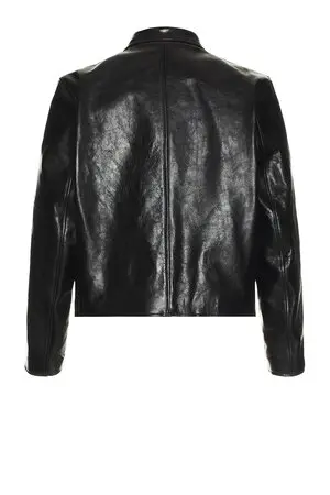 Our Legacy Mini Leather Jacket - Top Dyed Black Leather
