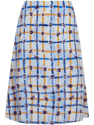 Marni Graphic-print Silk Midi Skirt