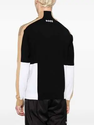 BOSS Color-block Zip-up Sweatshirt - Black