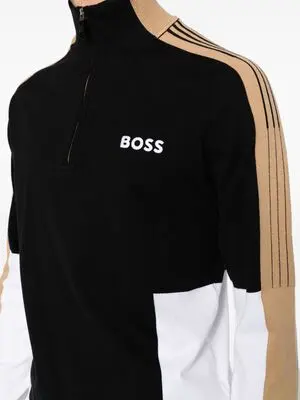 BOSS Color-block Zip-up Sweatshirt - Black