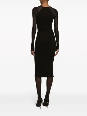 Dolce & Gabbana Jersey Calf-length Dress With Tulle Sleeves