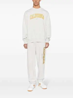 SPORTY & RICH Text-print Cotton-blend Pants