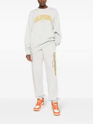 SPORTY & RICH Text-print Cotton-blend Pants