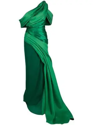GABY CHARBACHY Draped Open-shoulder Gown