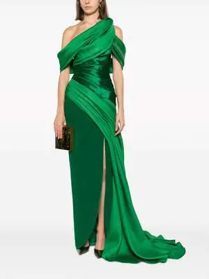 GABY CHARBACHY Draped Open-shoulder Gown