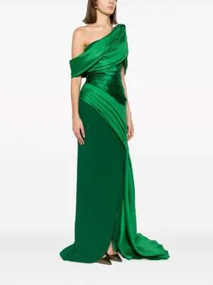 GABY CHARBACHY Draped Open-shoulder Gown