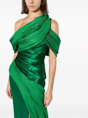 GABY CHARBACHY Draped Open-shoulder Gown