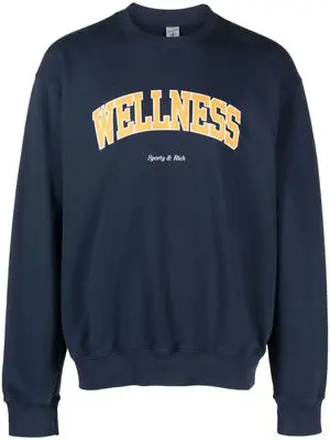 Sporty & Rich Text-print Cotton Sweatshirt - Blue