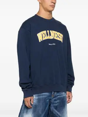 Sporty & Rich Text-print Cotton Sweatshirt - Blue